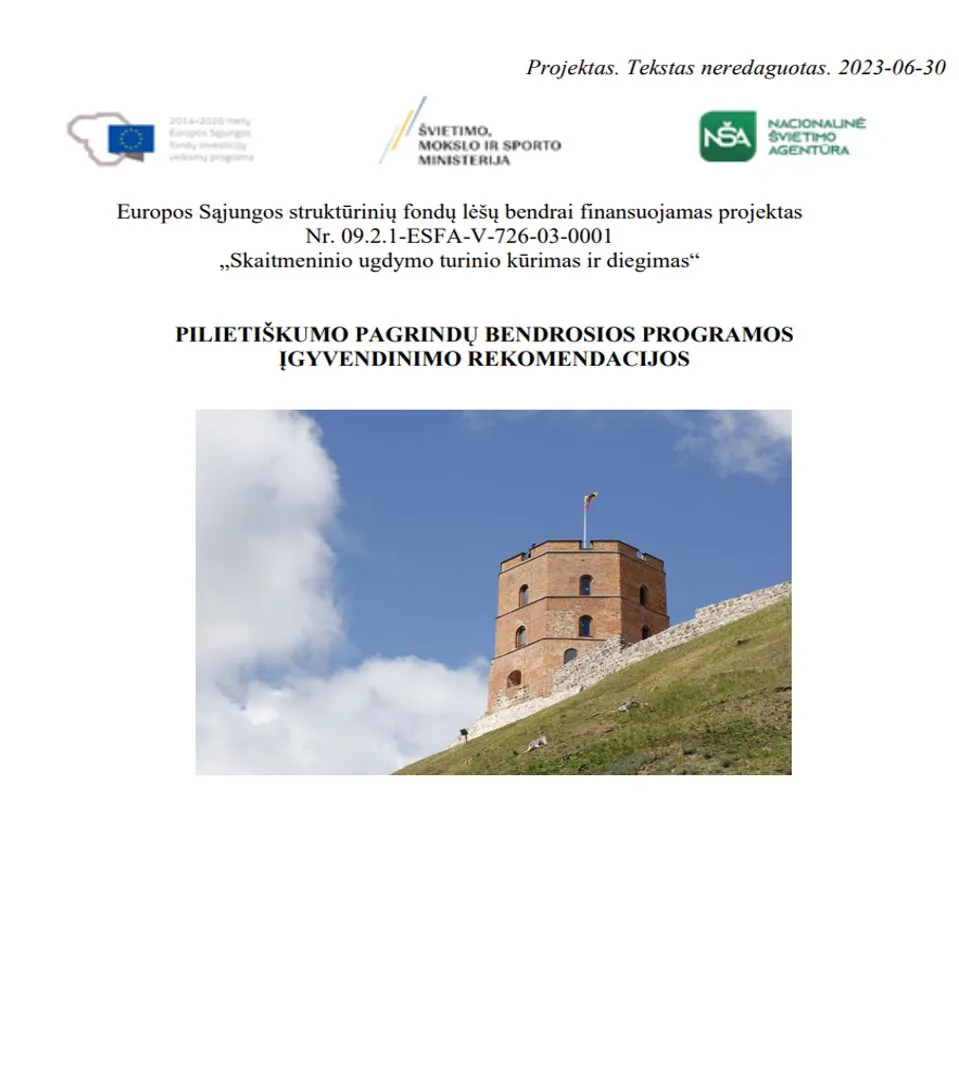 Pilietiškumo pagrindų bendrosios programos įgyvendinimo rekomendacijos ...