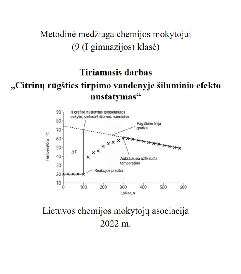 Tiriamasis darbas tema „Citrinų rūgšties tirpimo vandenyje šiluminio ...
